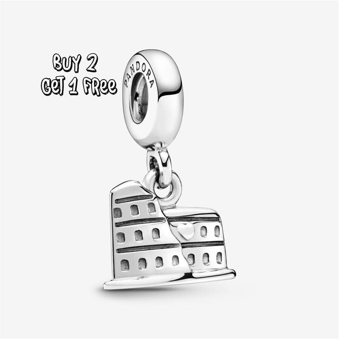 Roman Colosseum Charm, 925 Sterling Silver, Exquisite Bracelet Charm, a ...