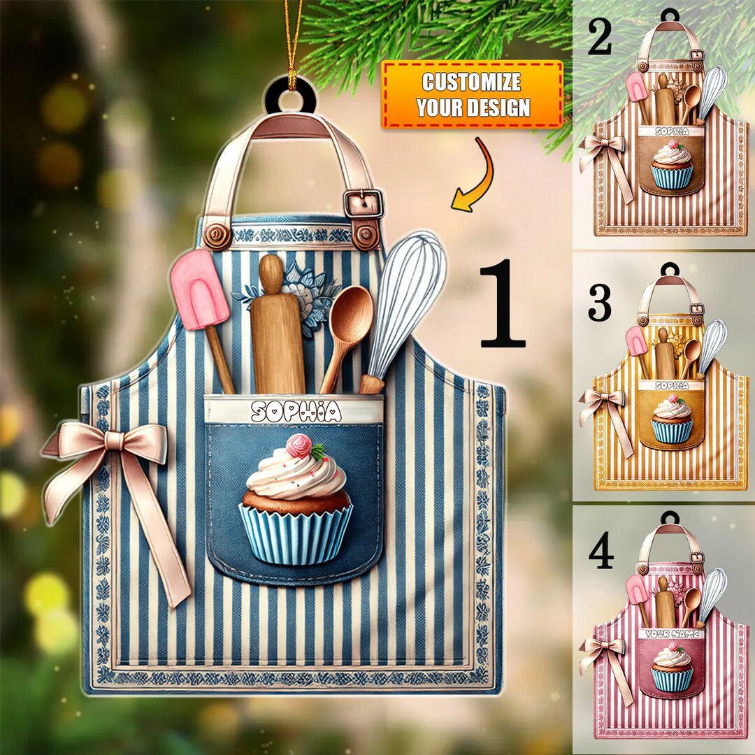 Custom Name Baker Ornament, Baker Ornament, Baking Christmas Ornament ...