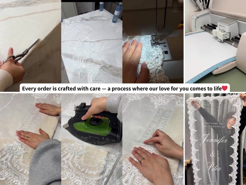 Lace Wedding Welcome Sign, Custom Linen Fabric Banner - Etsy