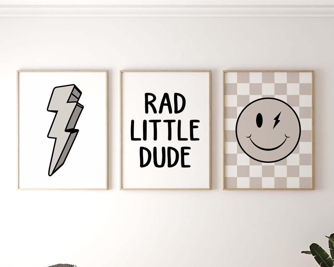 Rad Little Dude Boys Wall Art Set, of 100 Cool Typography Prints for ...
