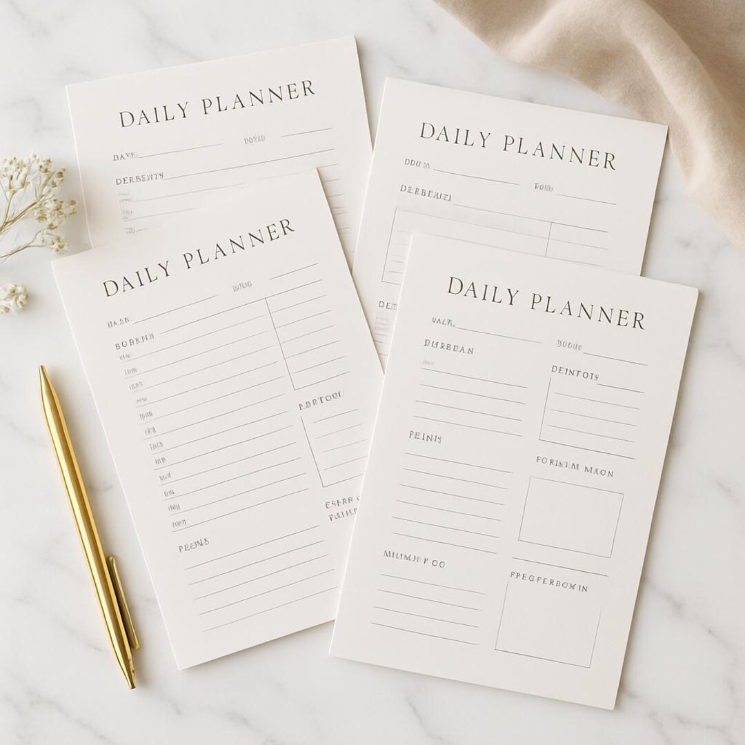 Elegant Daily Planner PDF | Printable Daily Organizer | 8-page ...