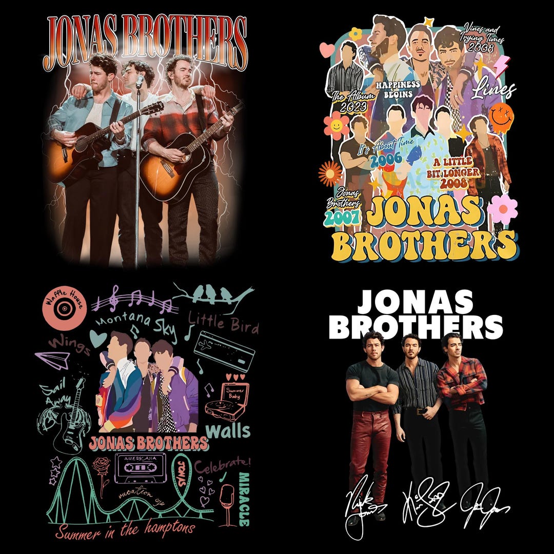 Jonas Bros 20th Annivesary Tour 2025 PNG File, Vintage Jonas Brothers ...