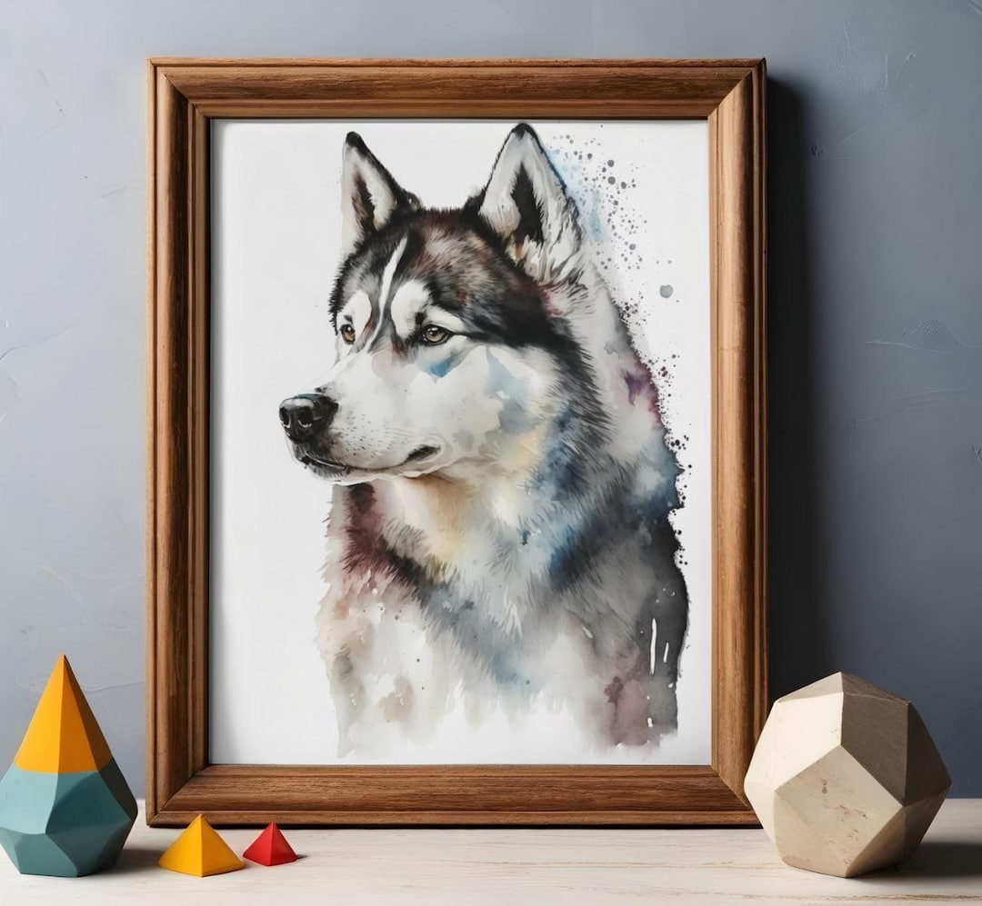 German Shepherd Watercolor Wall Art Printable – Minimal Dog Portrait ...