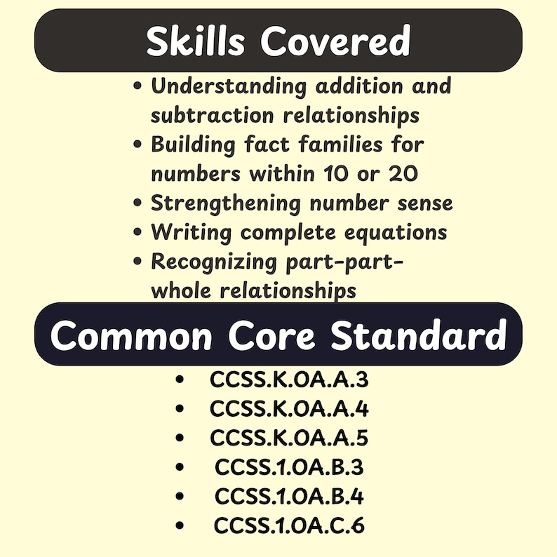 Christmas Fact Family Worksheet - Addition & Subtraction Within 10 and ...