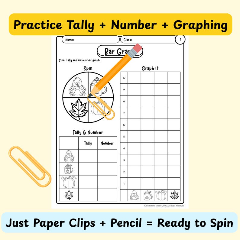 Thanksgiving Bar Graph Worksheet | November Fun Math for Kindergarten ...