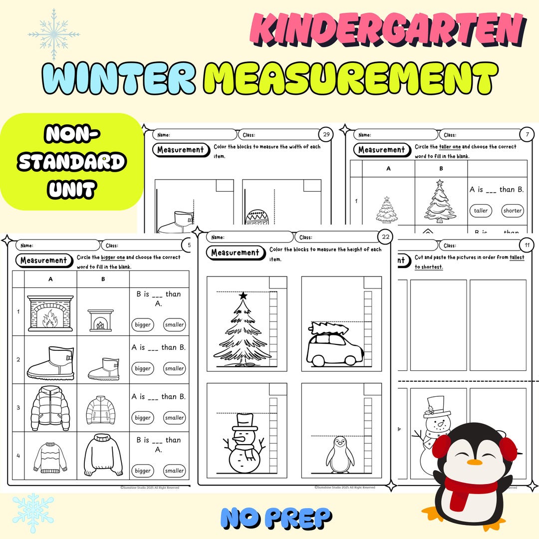 Winter Nonstandard Unit Measurement Worksheets | | Fun Math Worksheet ...
