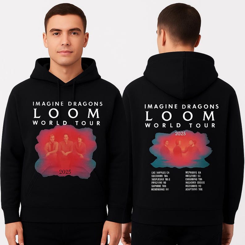 Imagine Dragons Loom World Tour 2025 Hoodie | Concert Sweatshirt Band ...