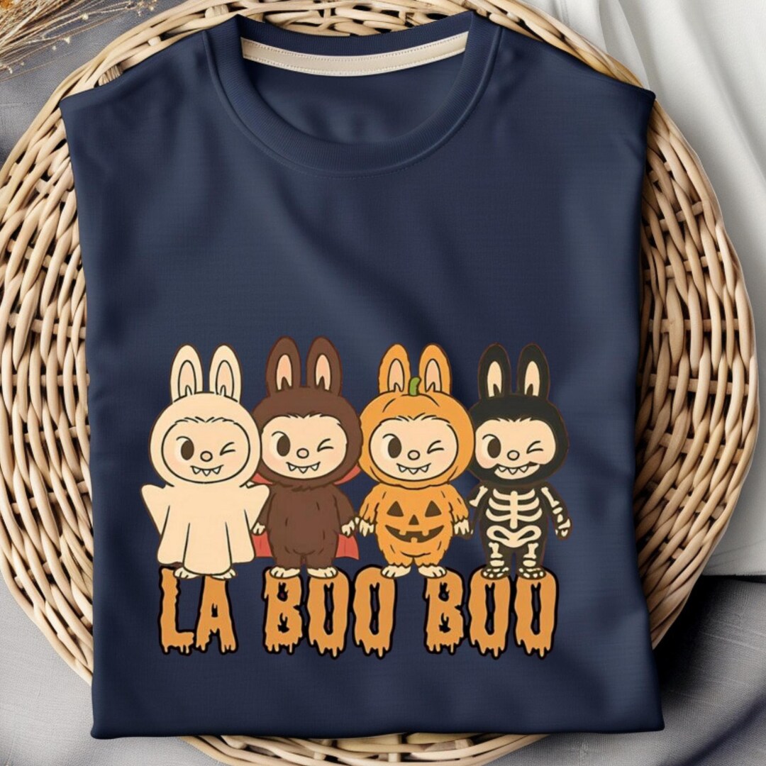 Halloween Labubu Ghost T-shirt: Pumpkin Skeleton Costume Tee - Etsy