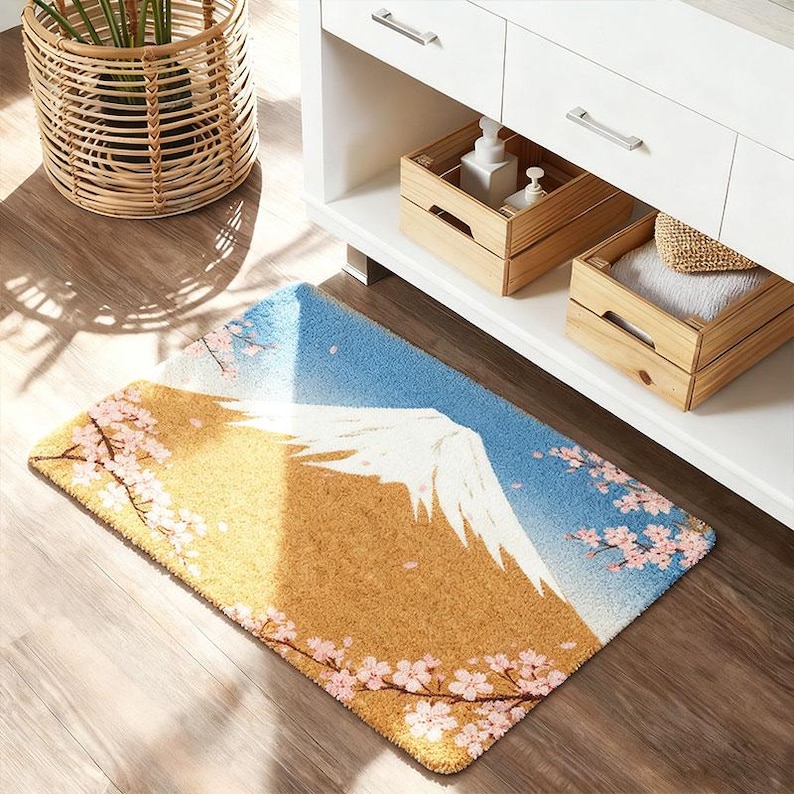 Japanese Fuji Mountain Door Mat,japanese Cherry Doormat,japanese ...