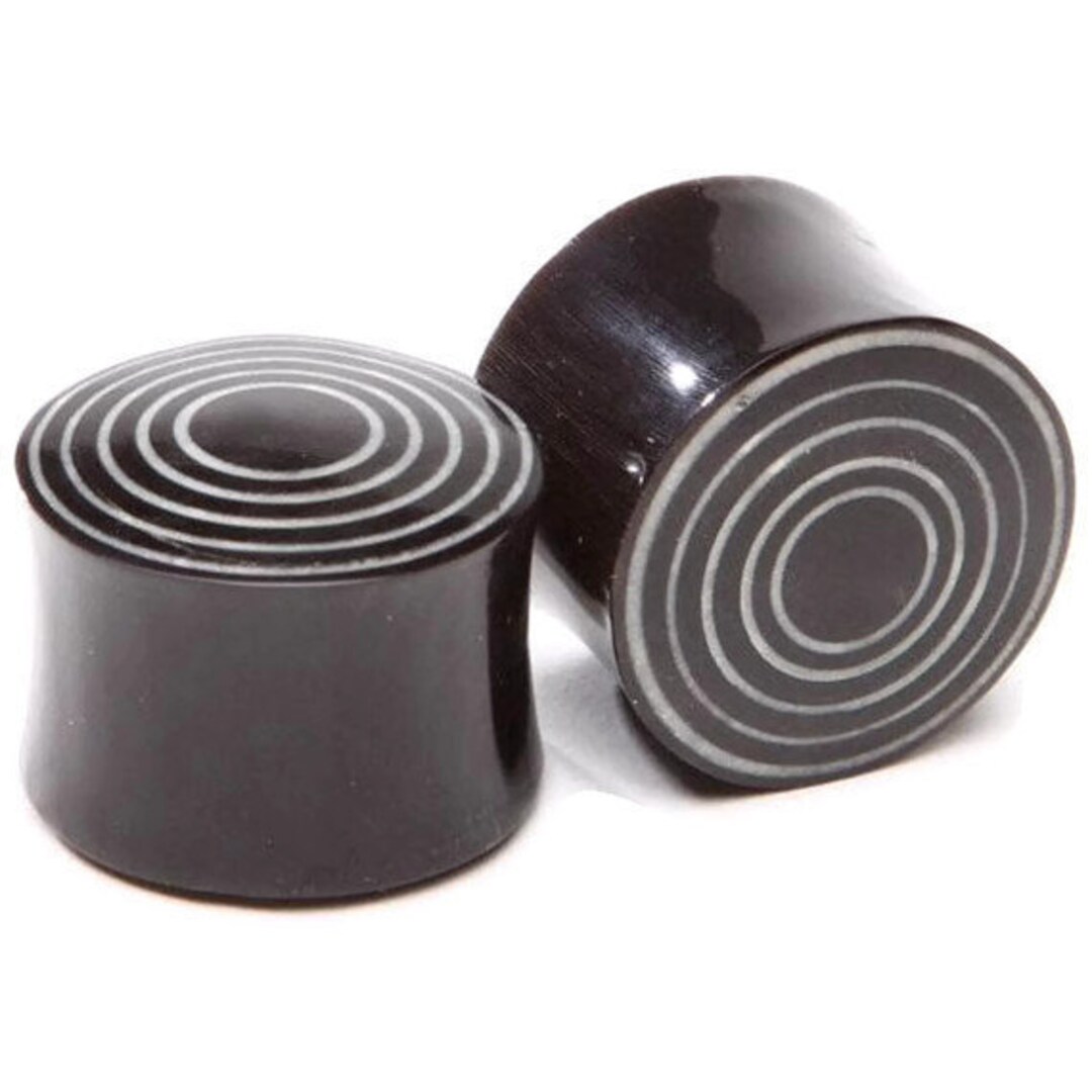 Horn Plugs With Concentric Circles - ON SALE - 00g, 7/16", 1/2", 9/16 ...