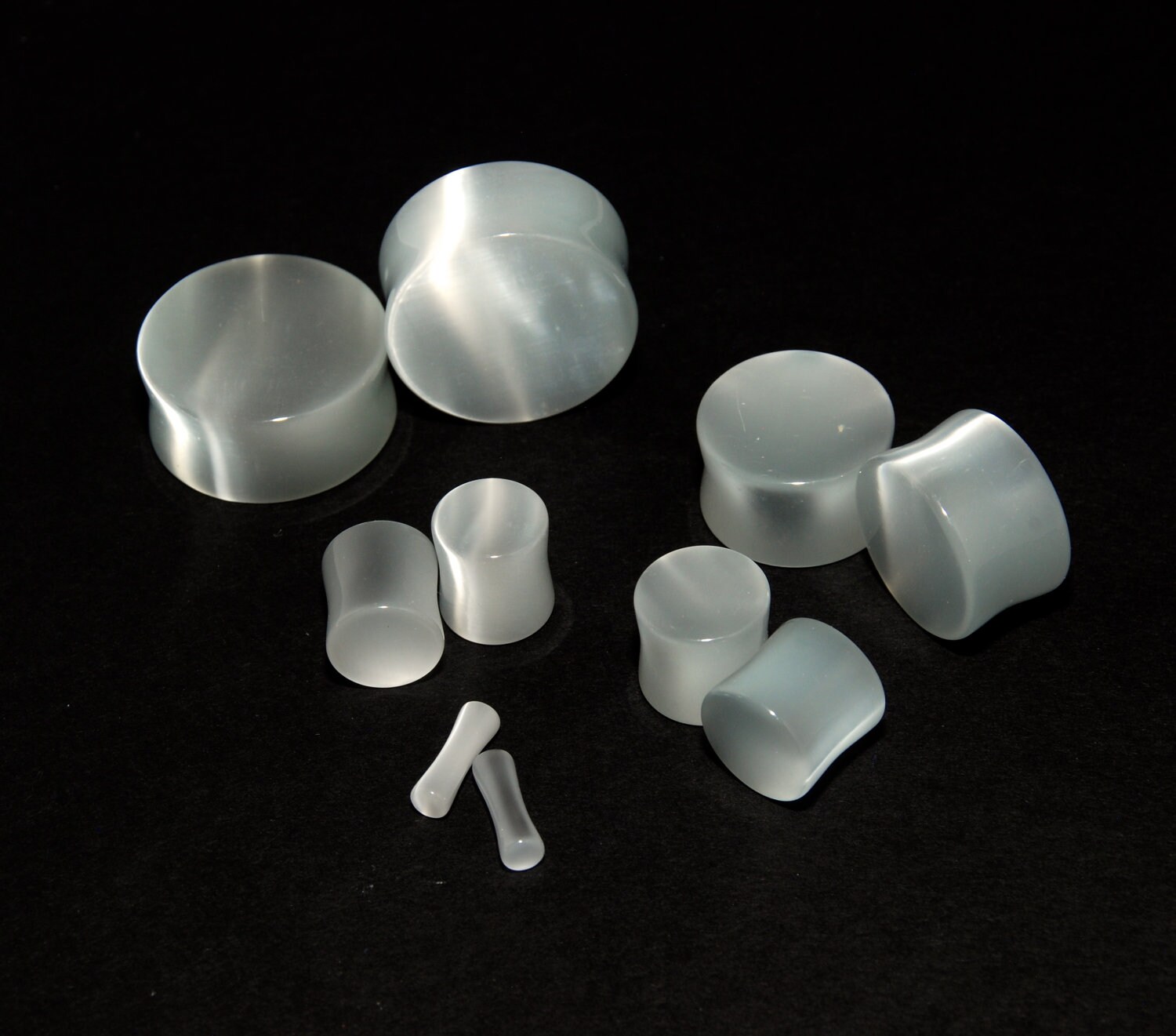 White Cats Eye Plugs Double Flared Plugs Wedding Plugs | Etsy