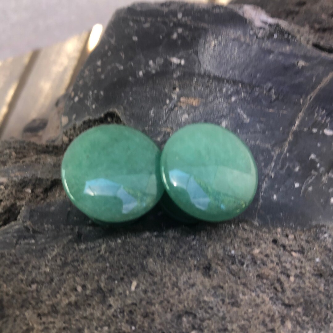 OOAK 9/16 14mm Single Flare Green Aventurine Stone - Etsy