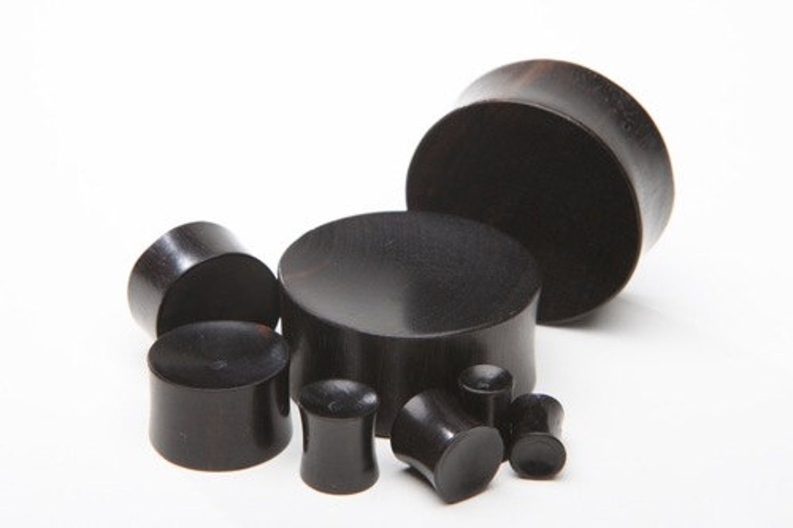 Black Plugs Black Wood Plugs Classic Black Ebony Wood | Etsy