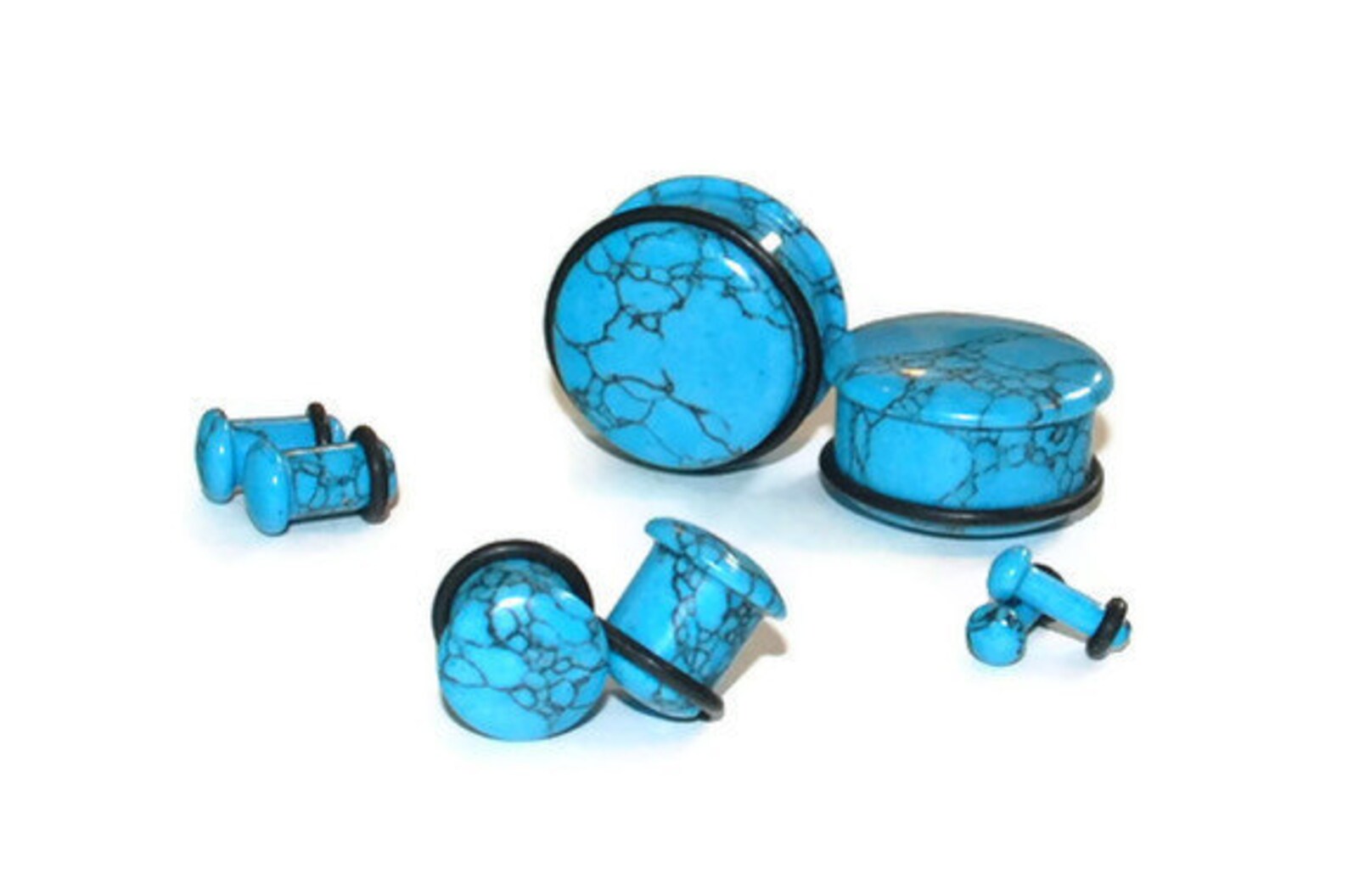 Single Flared Turquoise Plugs 6g 4g 2g 0g 7/16 | Etsy