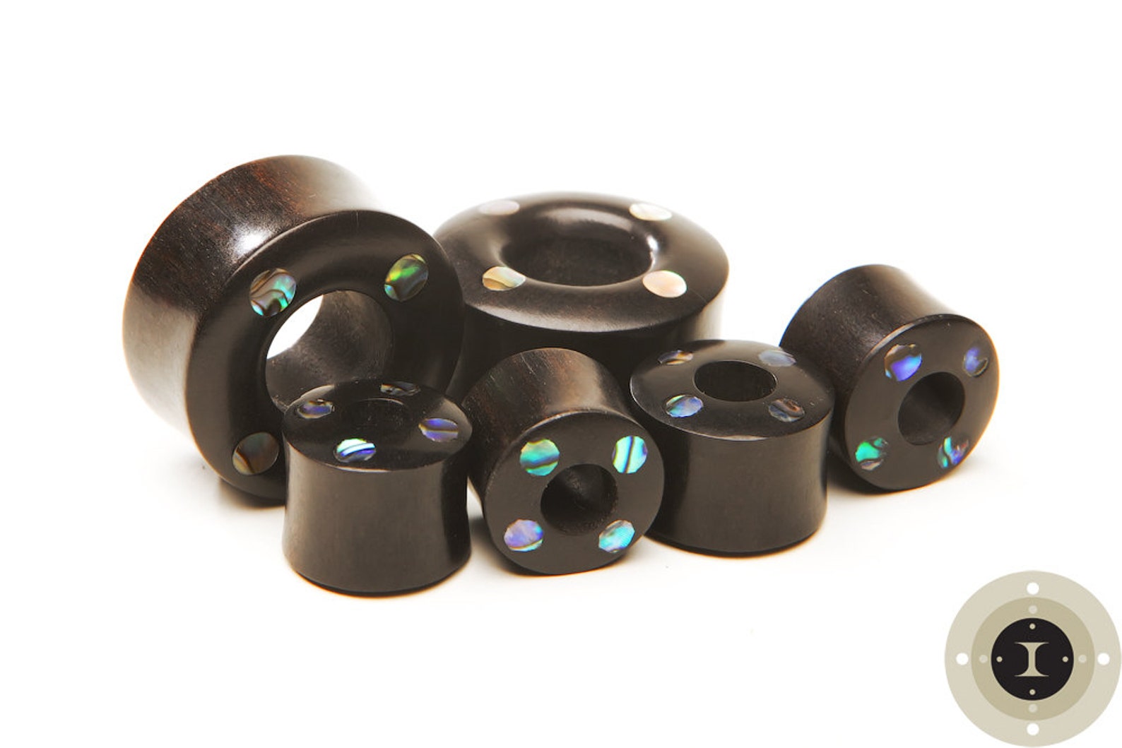 Ebony Wood Eyelets With Inlayed Abalone Dots - 5/8", 11/16", 7/8", 1 ...
