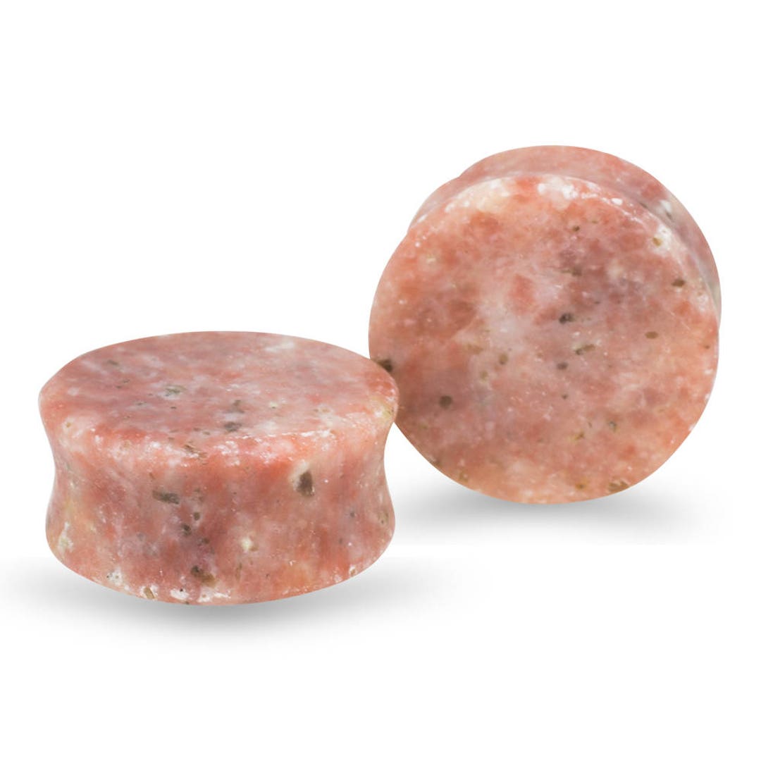 Double Flared Pink Chinese Jasper Plugs | Stone Plugs | Double Flared ...