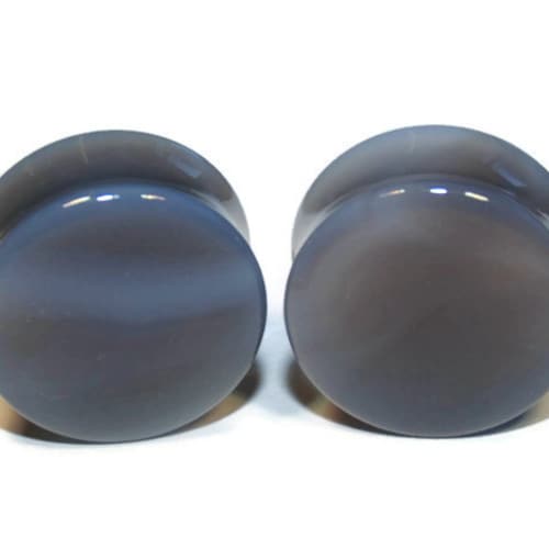 Grey Agate Plugs Double Flared Plugs Stone Plugs Stone - Etsy