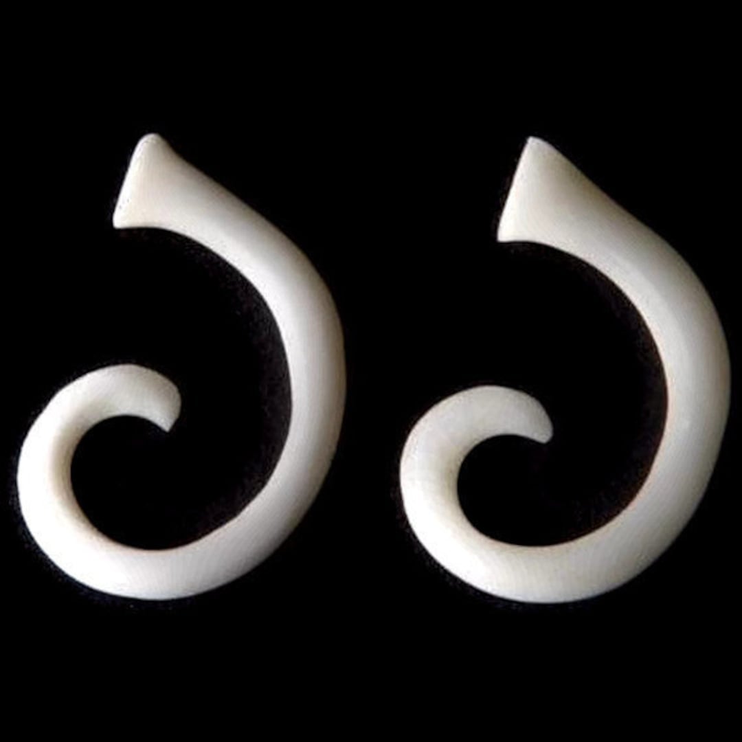 Carved Bone Earring 10ga (2.5mm), 8ga(3mm), 6ga (4mm), ON SALE - Etsy