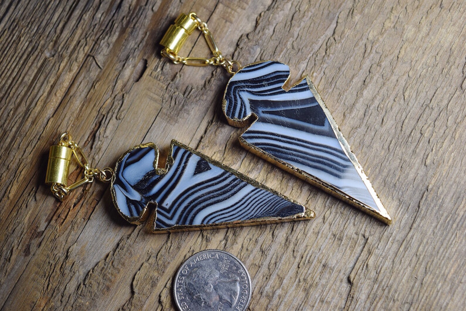Agate Arrowhead Ear Weights 00g 10mm 7/16 11mm - Etsy