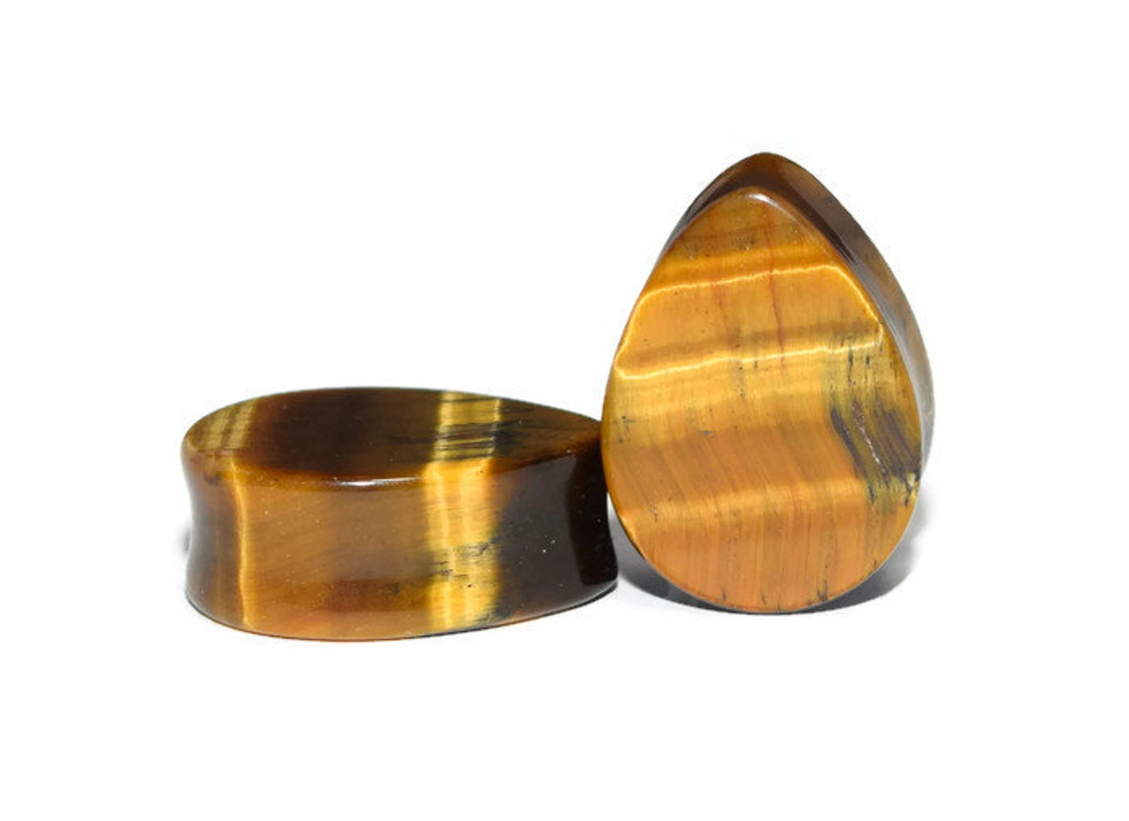 Brown Tigers Eye Teardrop Plugs 2g 6mm 0g 8mm 00g 9.5mm | Etsy