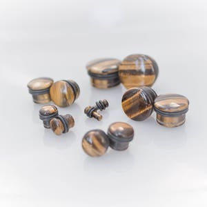 Brown Tigers Eye Single Flare Stone Plugs | Natural Stone Plugs ...