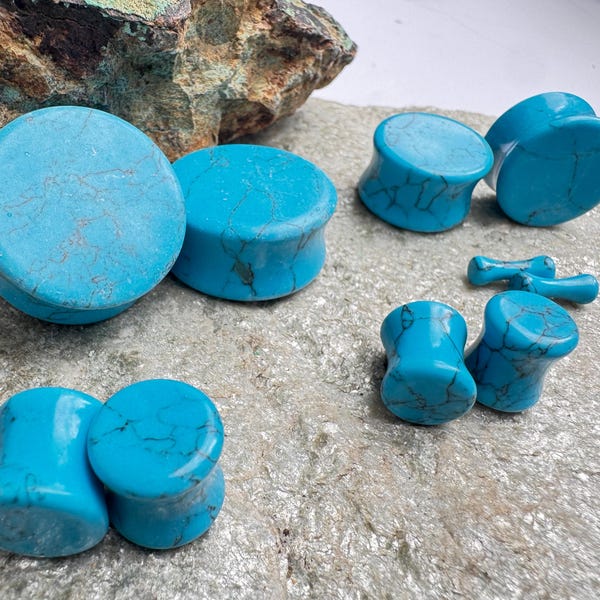 Gauges 5/8 Blue Stone - Etsy