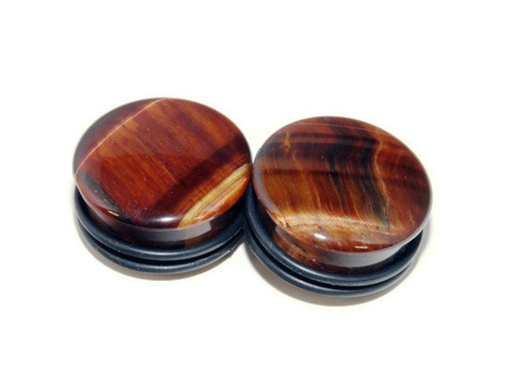 Single Flare Red Tigers Eye Plugs | Stone Plugs | Single Flare Plugs ...