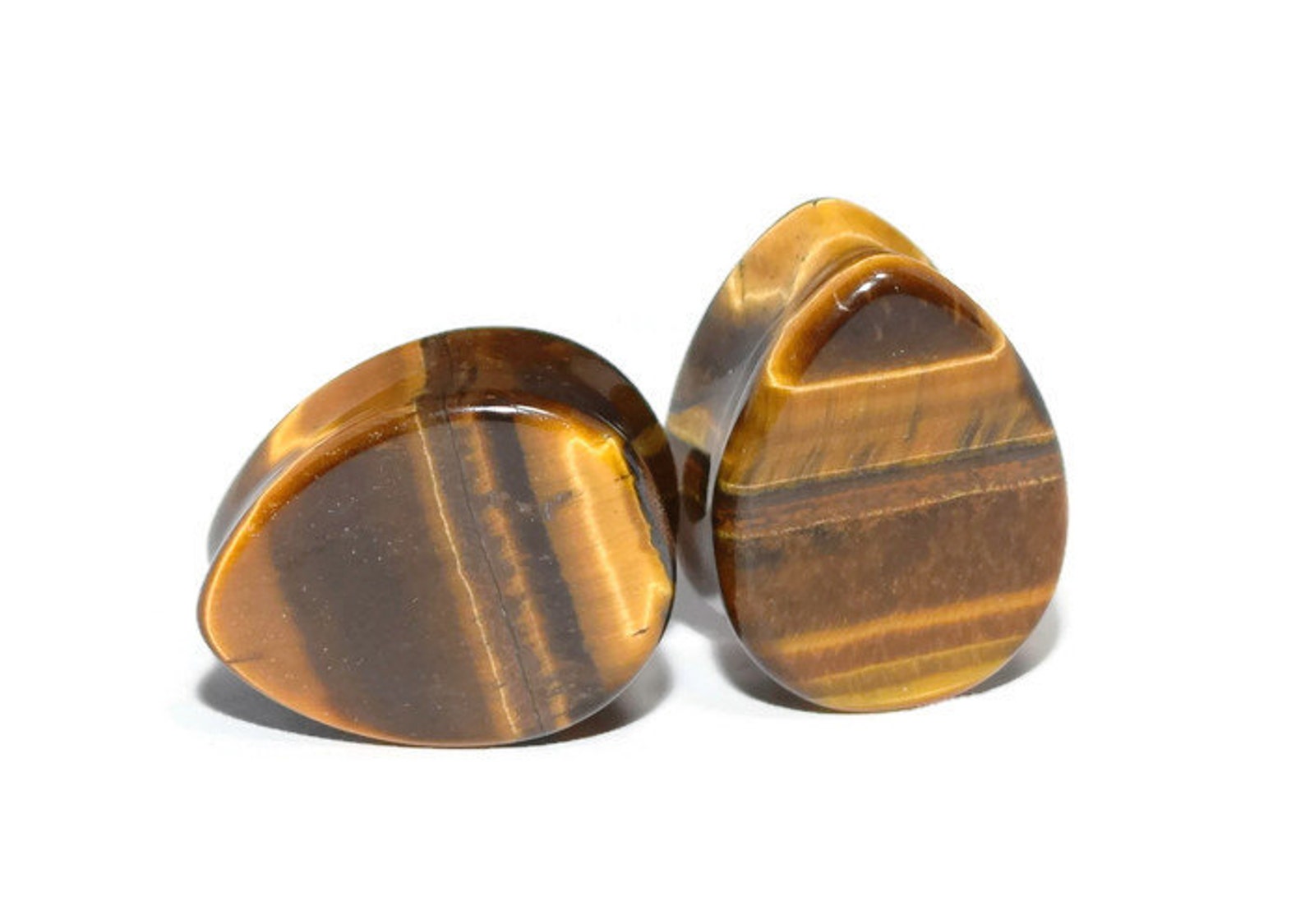 Brown Tigers Eye Teardrop Plugs 2g 6mm 0g 8mm 00g 9.5mm - Etsy