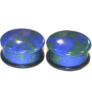 Single Flared Azurite Plugs - 8g, 6g, 4g, 2g, 0g, 00g, 7/16", 1/2", 9/ ...