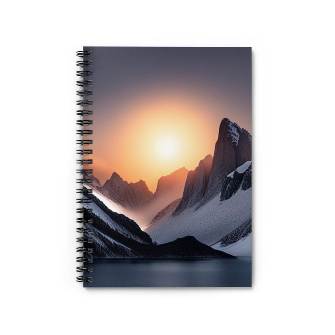 Winter Alpine Lake Mountain Adventures Spiral Notebook - Ruled Line - Etsy