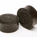 Ebony Wood Plugs With Carved Design - Etsy