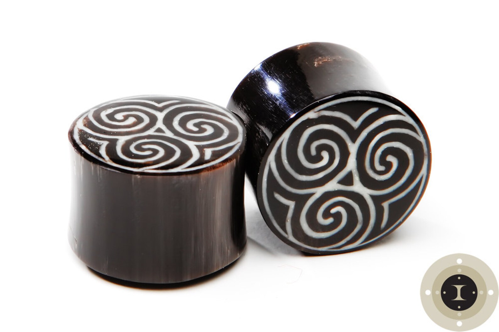 Horn Plugs With Tri Spiral Inlay ON SALE 1/2 13mm, 3/4 19mm - Etsy