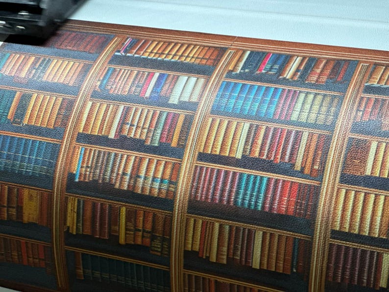 Vintage Library Bookshelf Wallpaper Mural, Realistic Old Book Wall Art ...