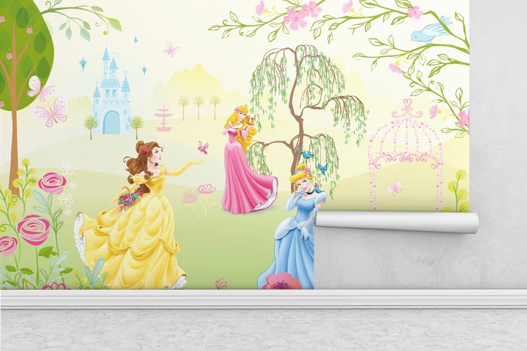 Princess Wall Mural for Girls Room, Fairy Tale Castle Wallpaper ...