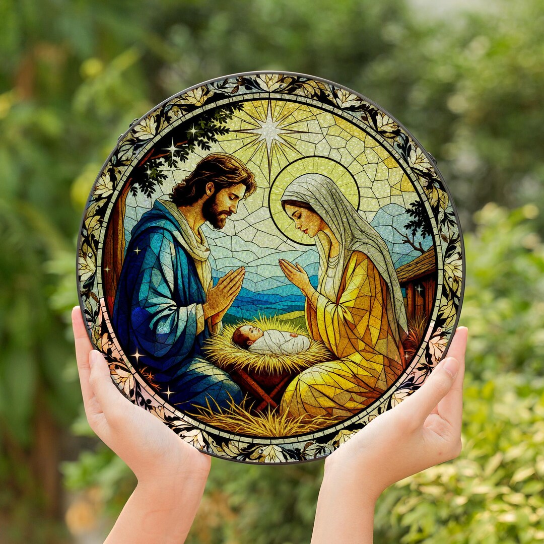Nativity Scene Suncatcher: Stained Glass Effect, Christmas Decor - Etsy