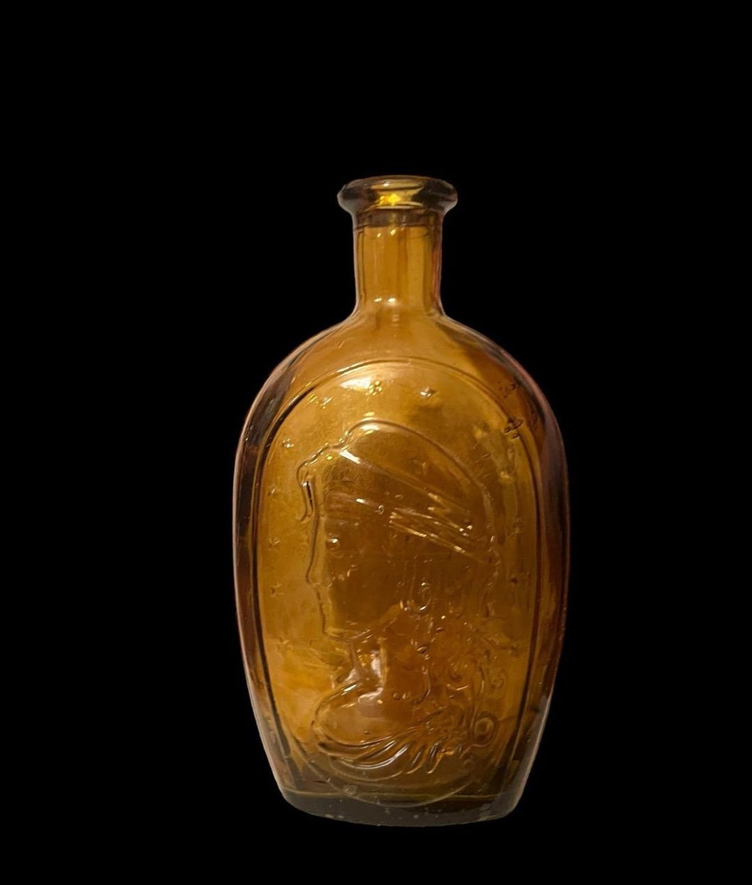 Vintage Collectible Wheaton Lady Liberty / Eagle Decanter Bottle Amber ...