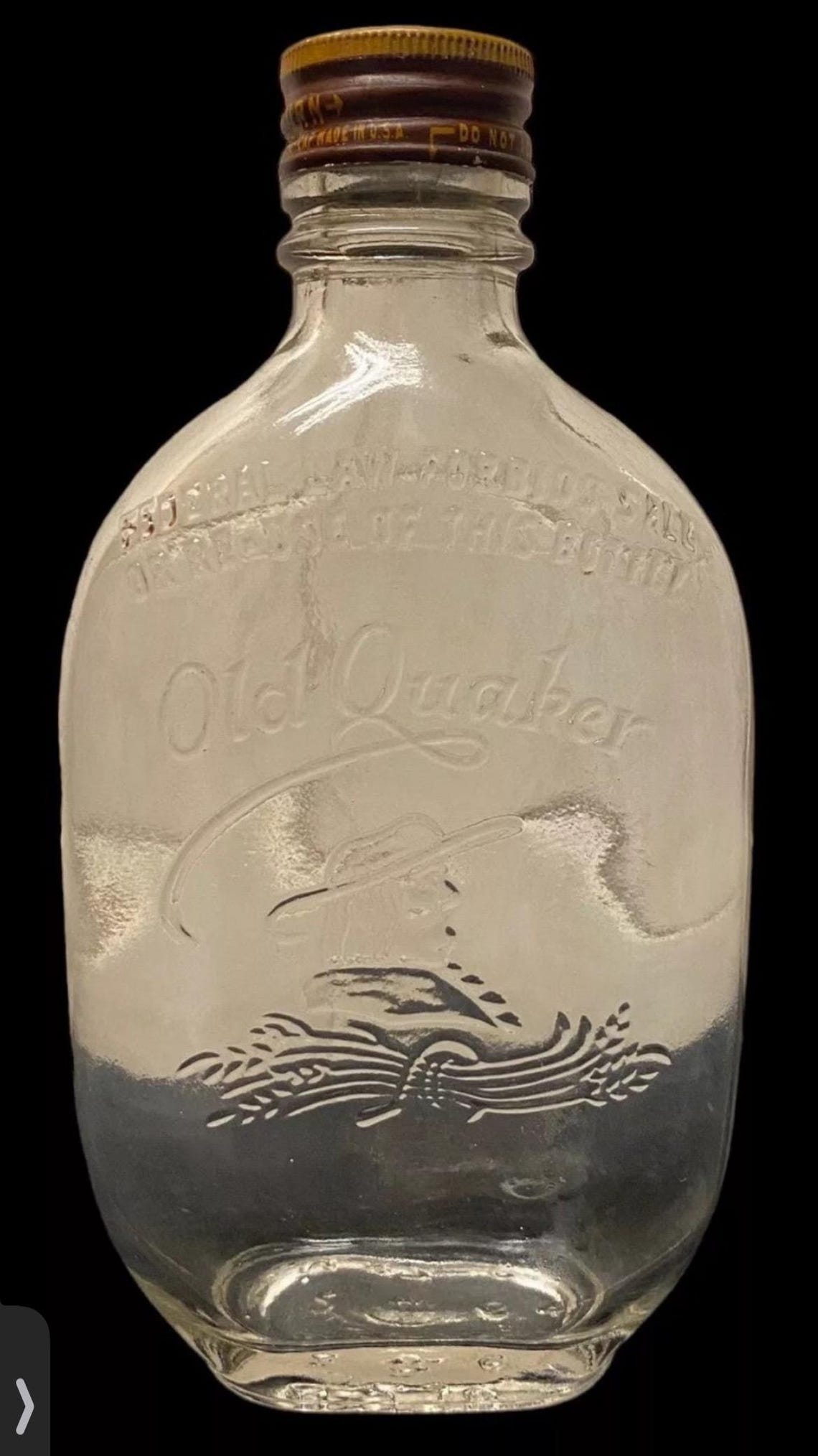 Rare Collectible Glass. Half Pint Vintage 1940s Old Quaker Whiskey ...