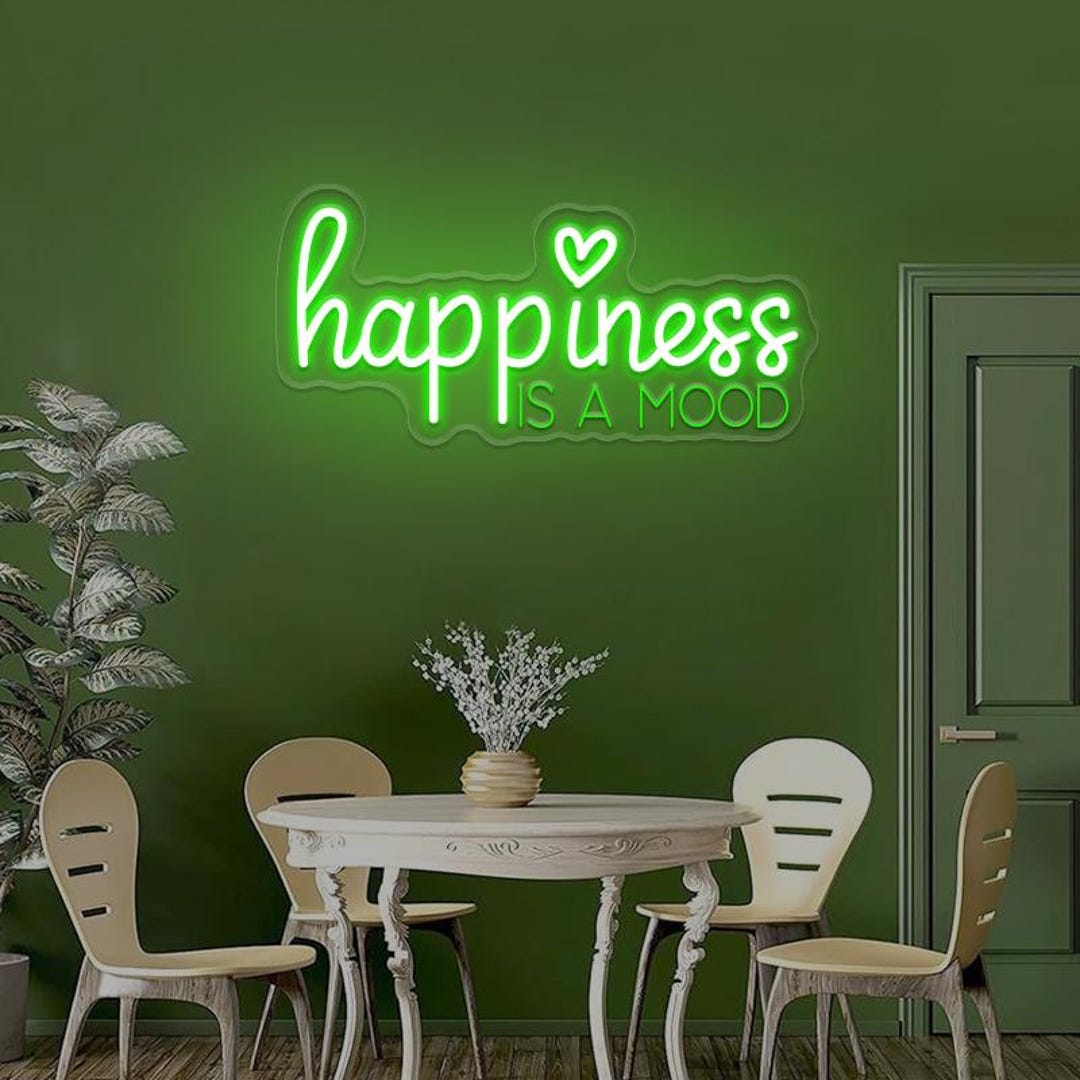 Happiness is A Mood Neon Sign,feminist Power Sign,mental Health Neon ...