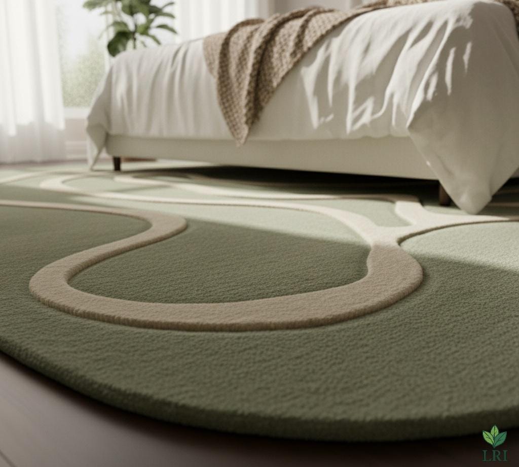 Sage Green Abstract Rug, Handmade Wool Feel, Irregular Modern Decor - Etsy