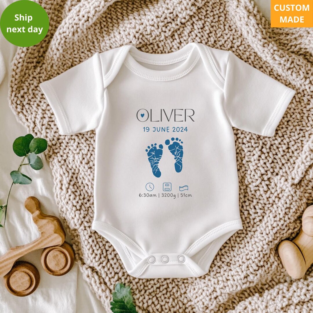 Personalized Baby Birth Stats Onesie* - Custom Newborn Outfit ...