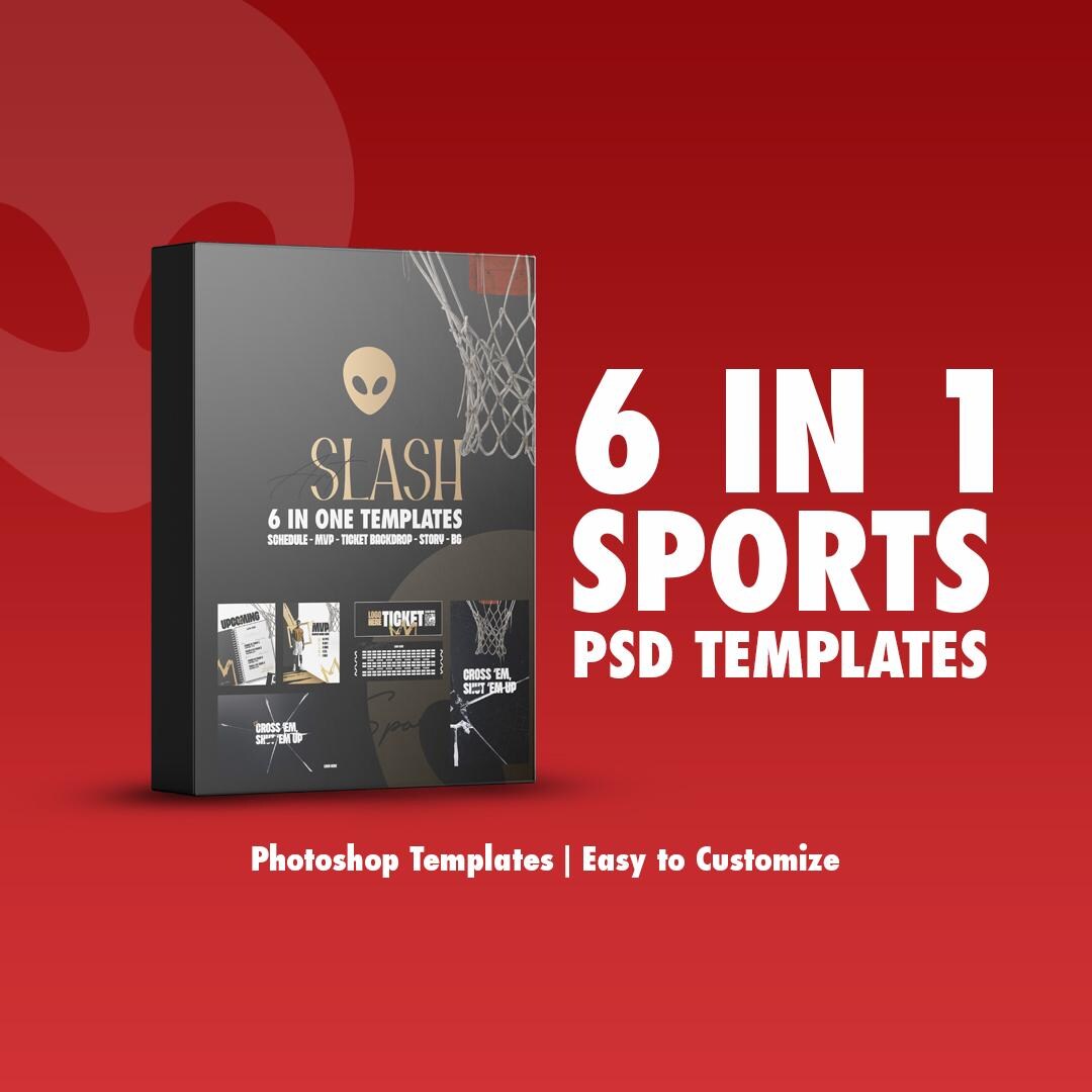 6-in-1 Sports Photoshop Templates | Viral Item for Athletes & Teams ...