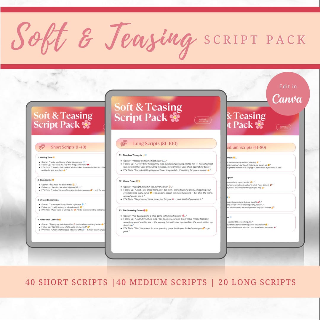 Flirty Message Scripts: DM & Content Ideas for Creators (canva PDF ...
