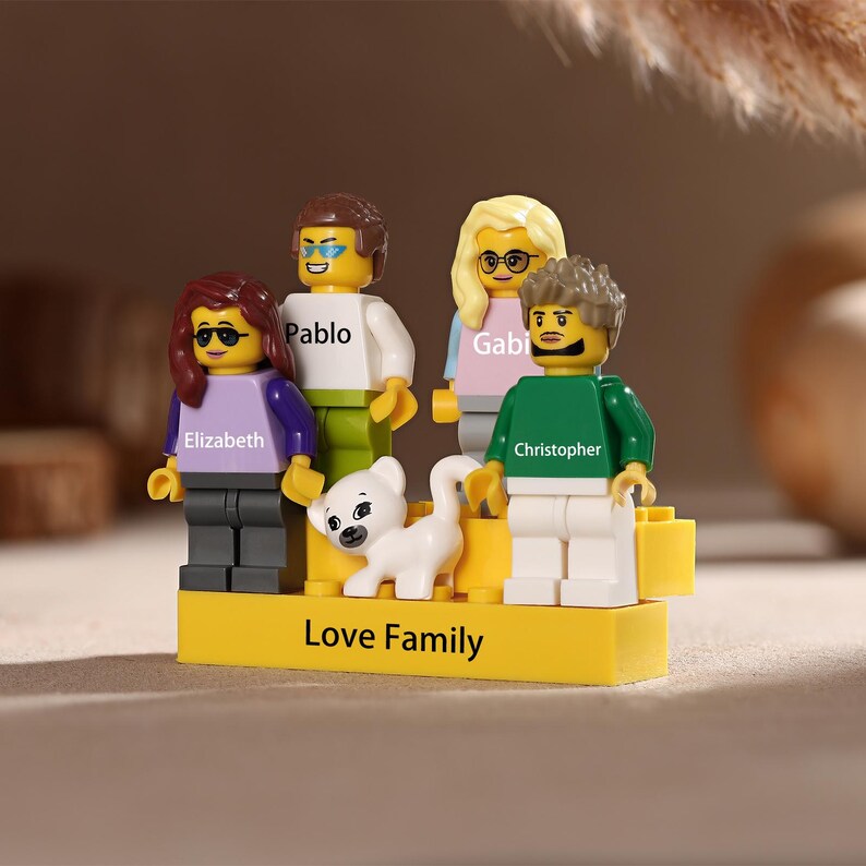Custom Building Blocks Dolls, Brick Figures With Pet, Customizable ...