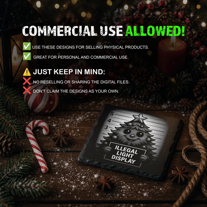 Christmas Mugshot PNG Bundle for Laser Engraving | Holiday Slate ...