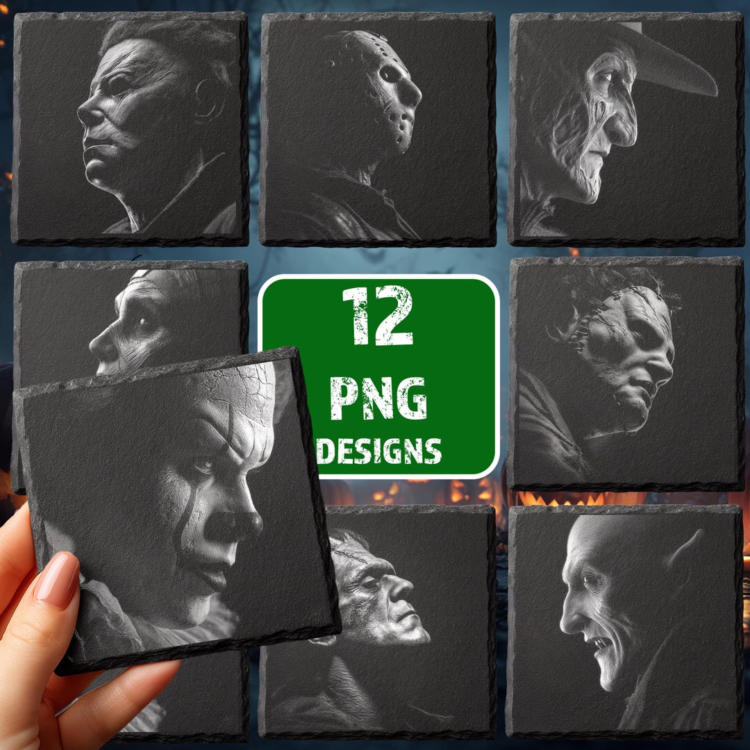 Spooky Halloween Laser Engraving PNG Bundle | Laser Files for Slate ...