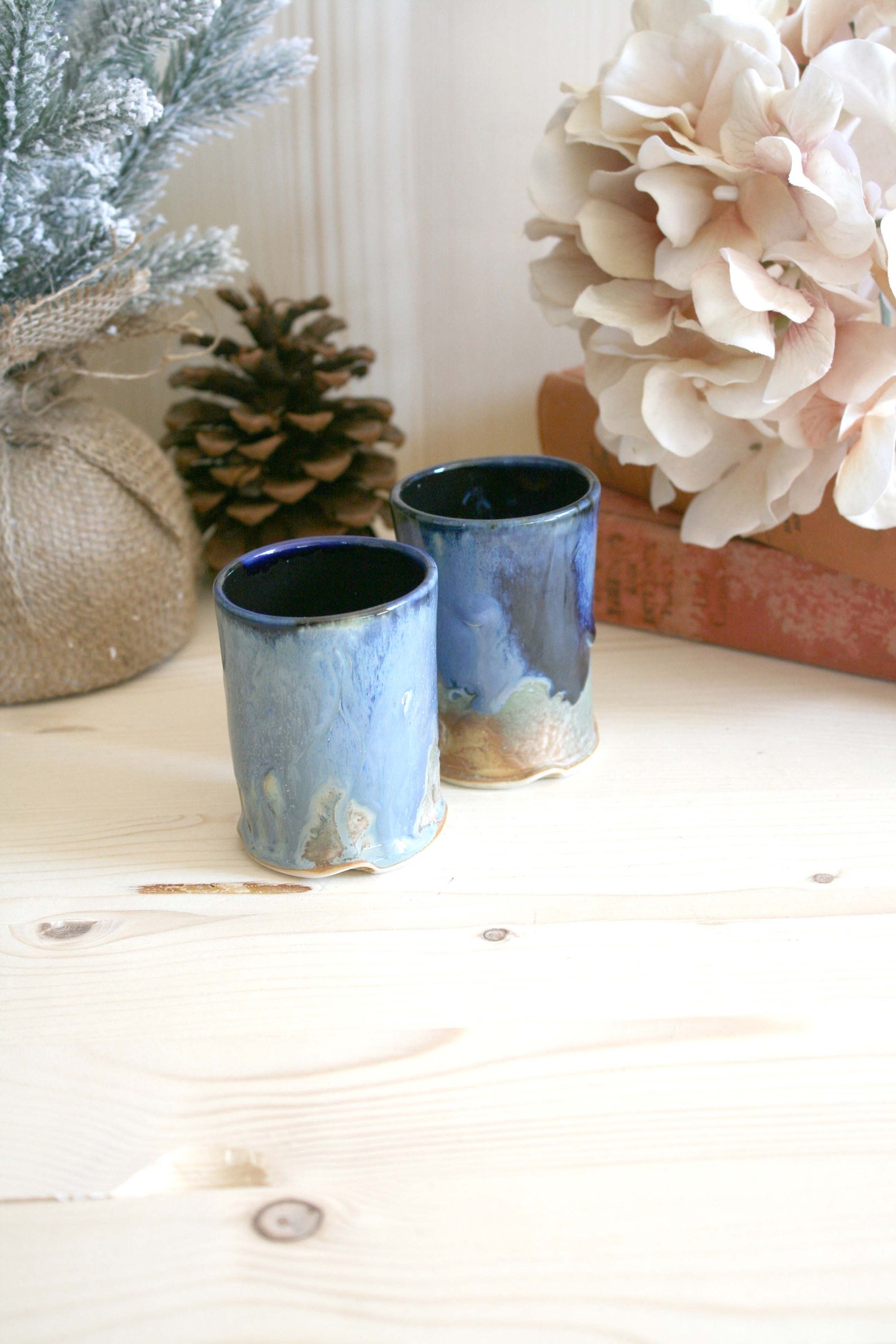 Large Shot Glass Set 2.5-3.5 Ounces Set of Two Blue to Gold | Etsy