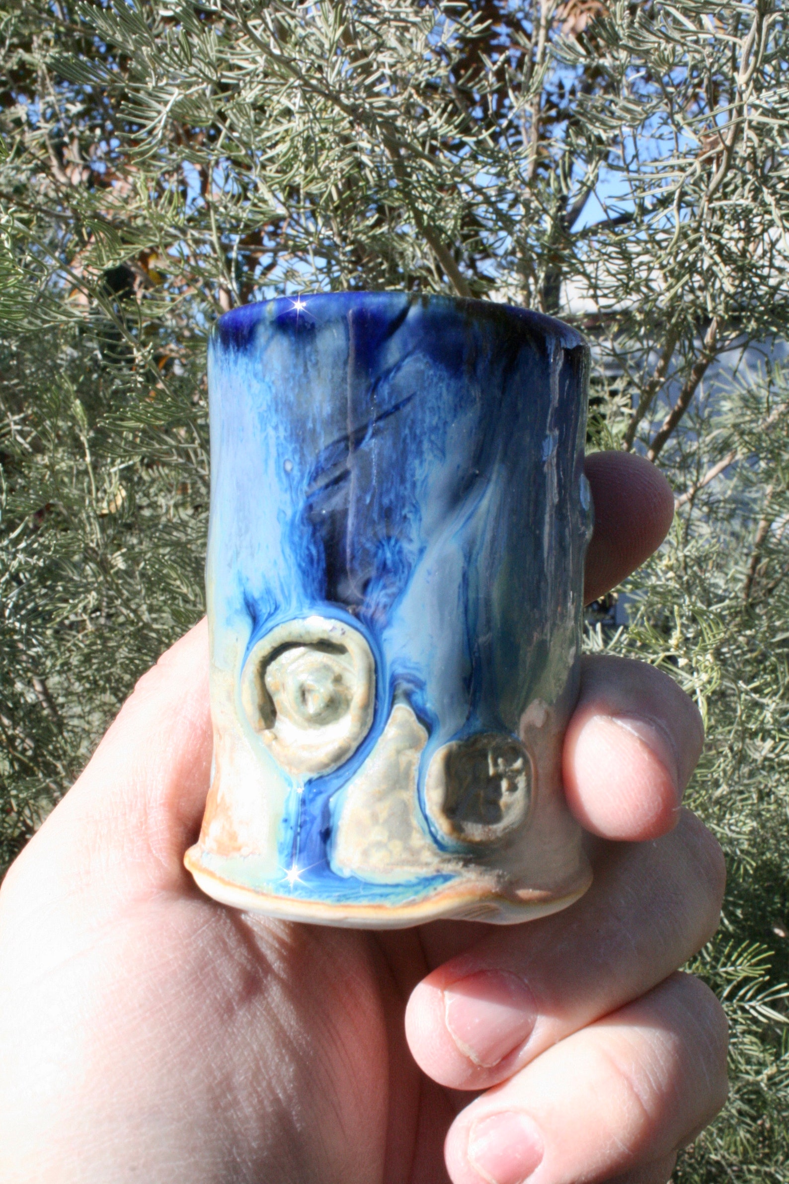 Large Shot Glass Set 2.5-3.5 Ounces Set of Two Blue to Gold | Etsy