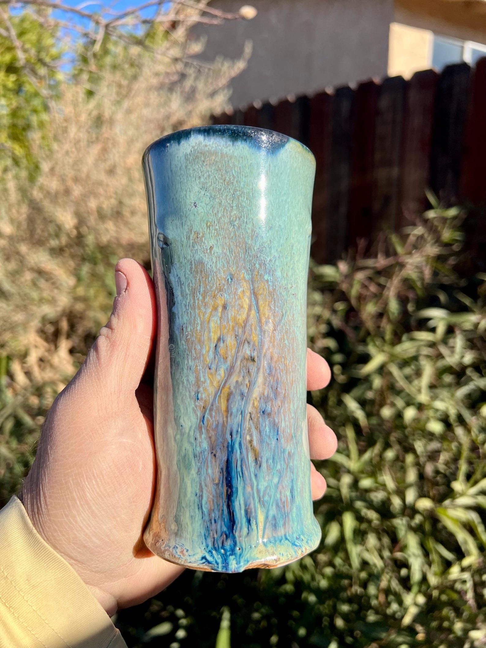Handmade Green Stoneware Pint Glass: Wheel Thrown Ceramic Cup - Etsy