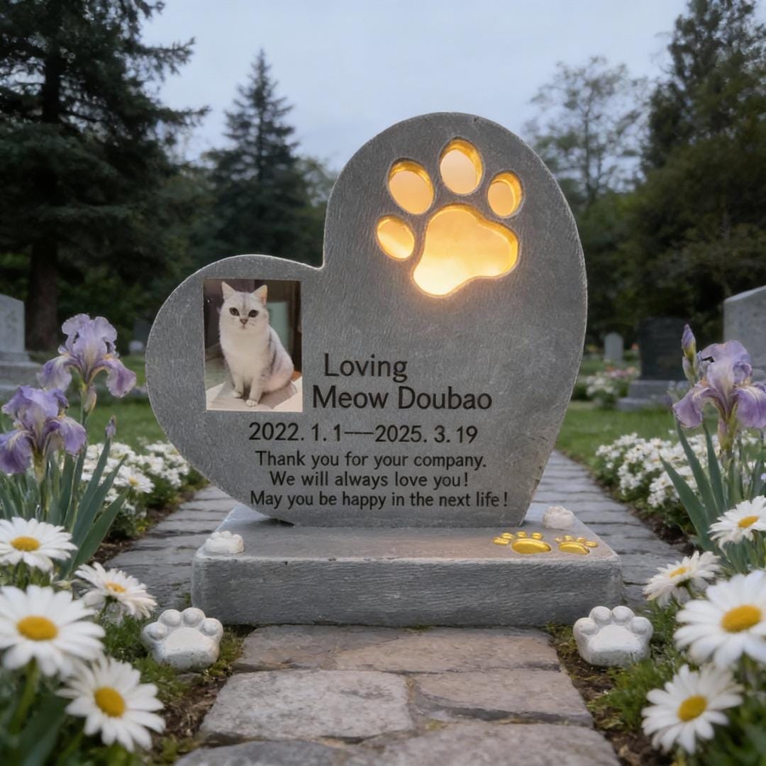 Custom Pet Memorial Tombstone – Photo Engraved Resin Tribute - Etsy