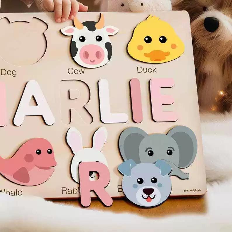 Personalized Wooden Name Puzzle, Handmade Nursery Decor, Photo Gift - Etsy